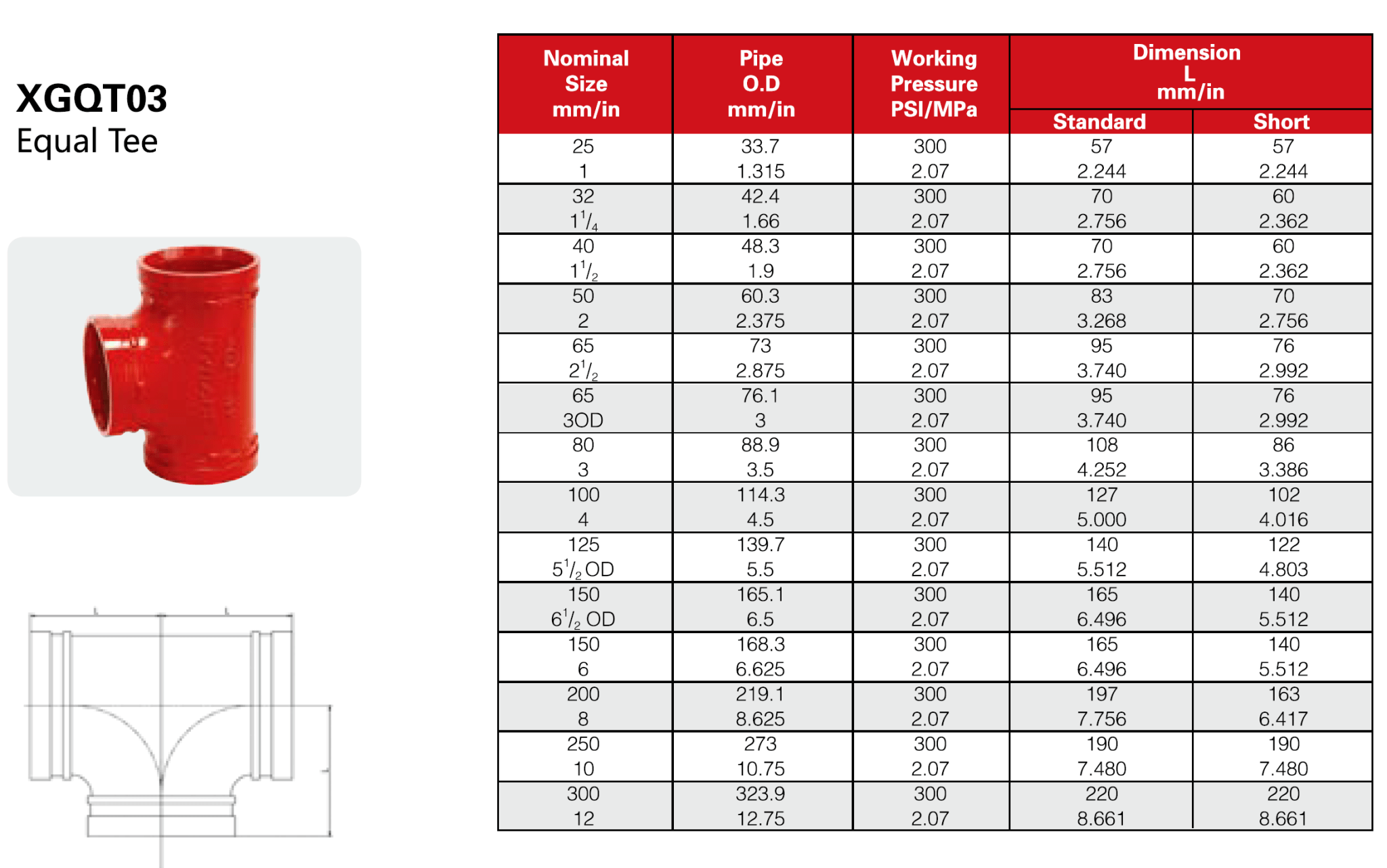 Roll Groove Tee & Reducing Tee available at CPFS